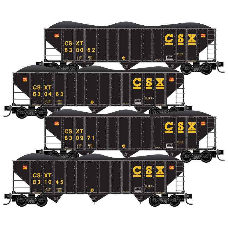 CSX® 3-Bay Open Hopper Runner Pack Road Numbers 830082, 830463, 830971 ...