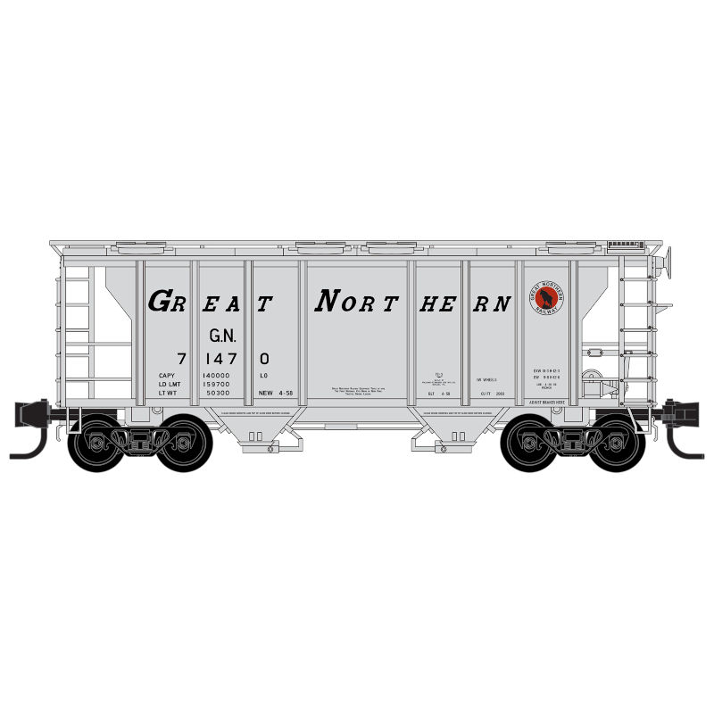PS-2 2-Bay Covered Hopper – Great Northern – TexNrails.com